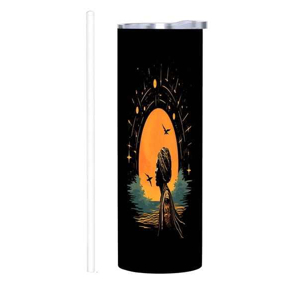 20 oz Stainless Steel Insulated Tumbler - Artistic Black Travel Mug ...