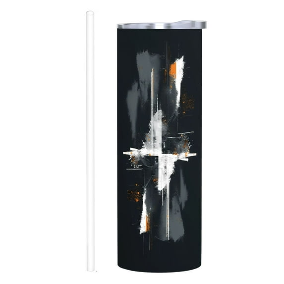 20 oz Stainless Steel Insulated Tumbler - Artistic Black with White ...