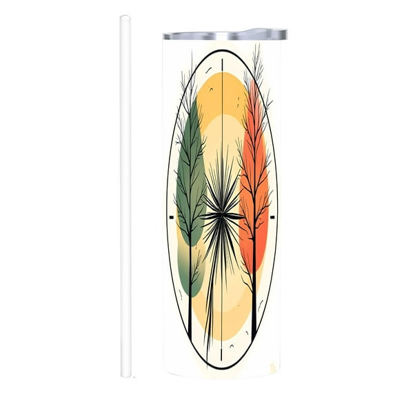20 oz Stainless Steel Insulated Tumbler - Artistic Dual Tree Design ...