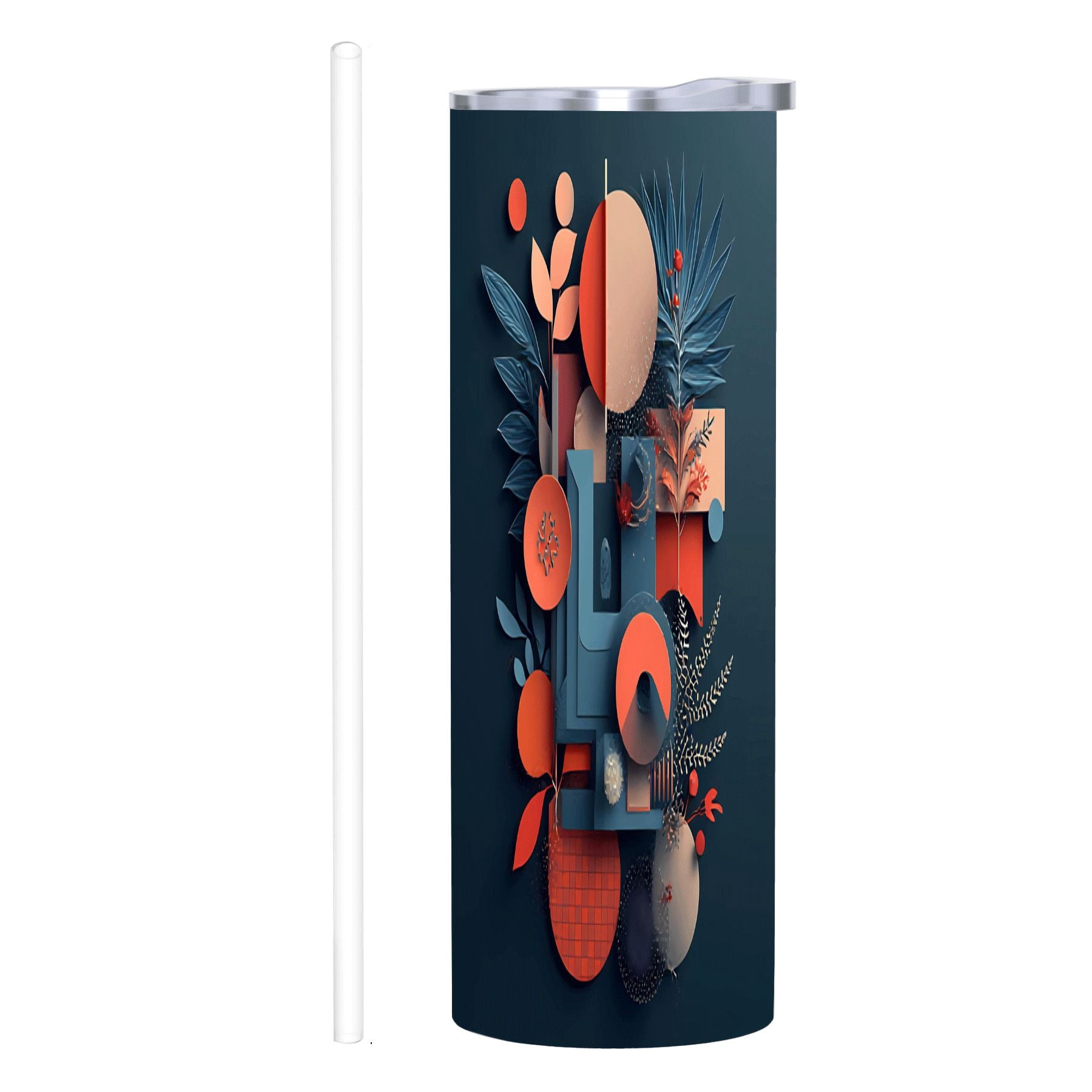 20 oz Stainless Steel Insulated Tumbler - Artistic Geometric Design in ...