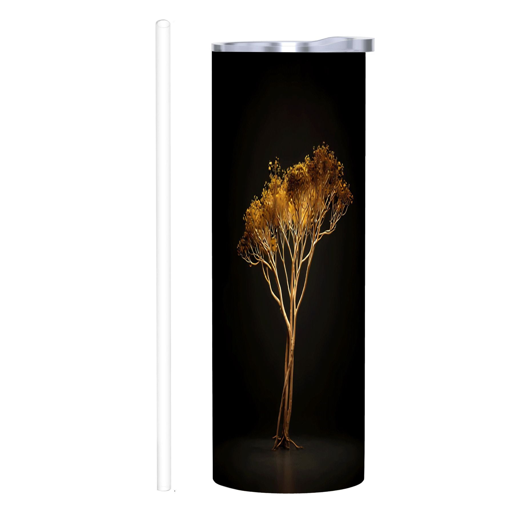 20 oz Stainless Steel Insulated Tumbler - Artistic Golden Tree Design ...