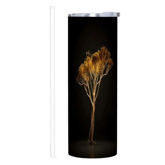 20 oz Stainless Steel Insulated Tumbler - Artistic Golden Tree Design ...