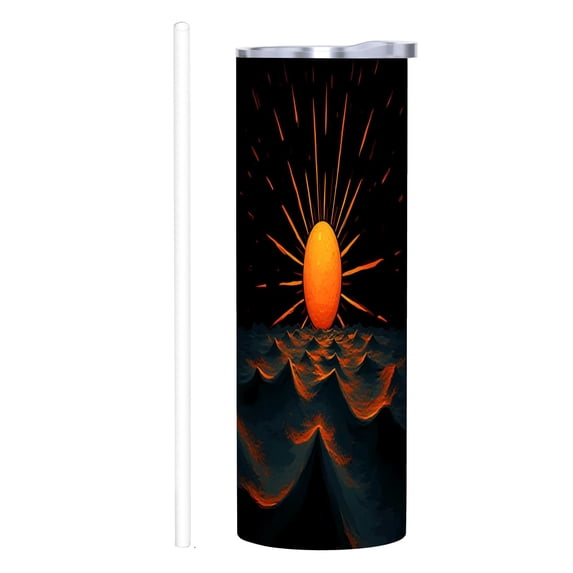 20 oz Stainless Steel Insulated Tumbler - Artistic Orange Sun ...