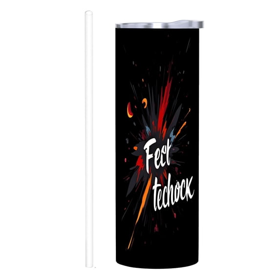 20 oz Stainless Steel Insulated Tumbler - Artistic Red Orange & Gray ...