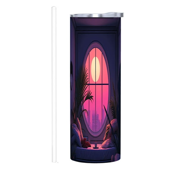 20 oz Stainless Steel Insulated Tumbler - Artistic Sunset Design with ...