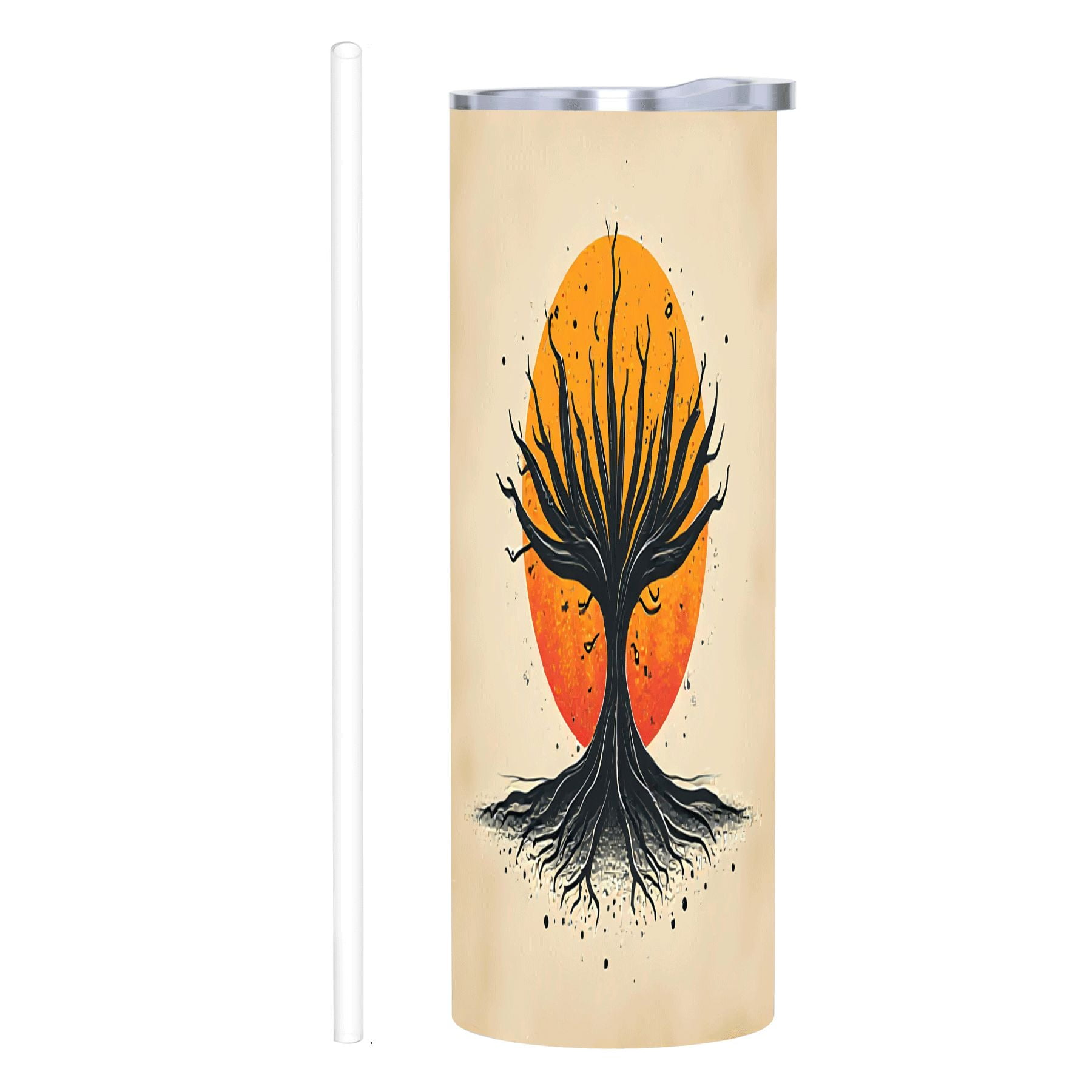 20 oz Stainless Steel Insulated Tumbler - Artistic Tree Design Vibrant ...