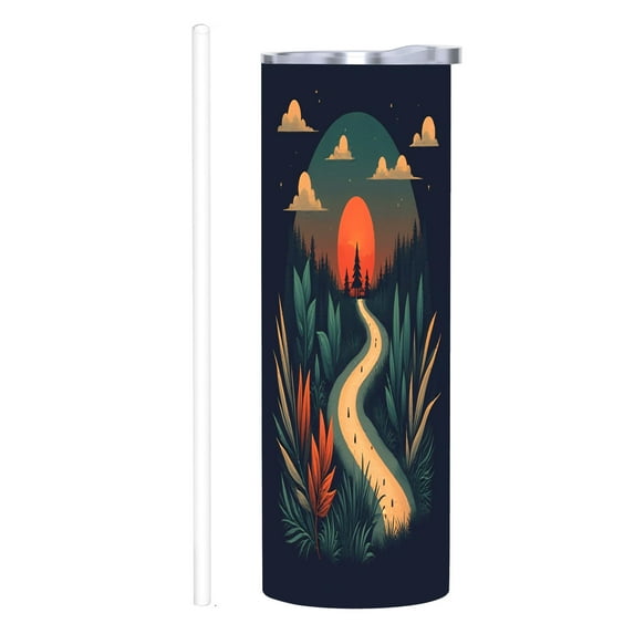 20 oz Stainless Steel Insulated Tumbler - Artistic Winding Path Design ...