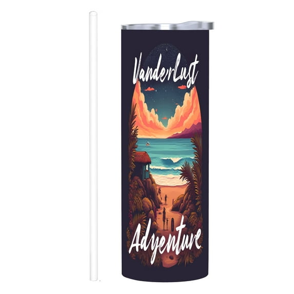20 oz Stainless Steel Insulated Tumbler - Beach Sunset Design ...