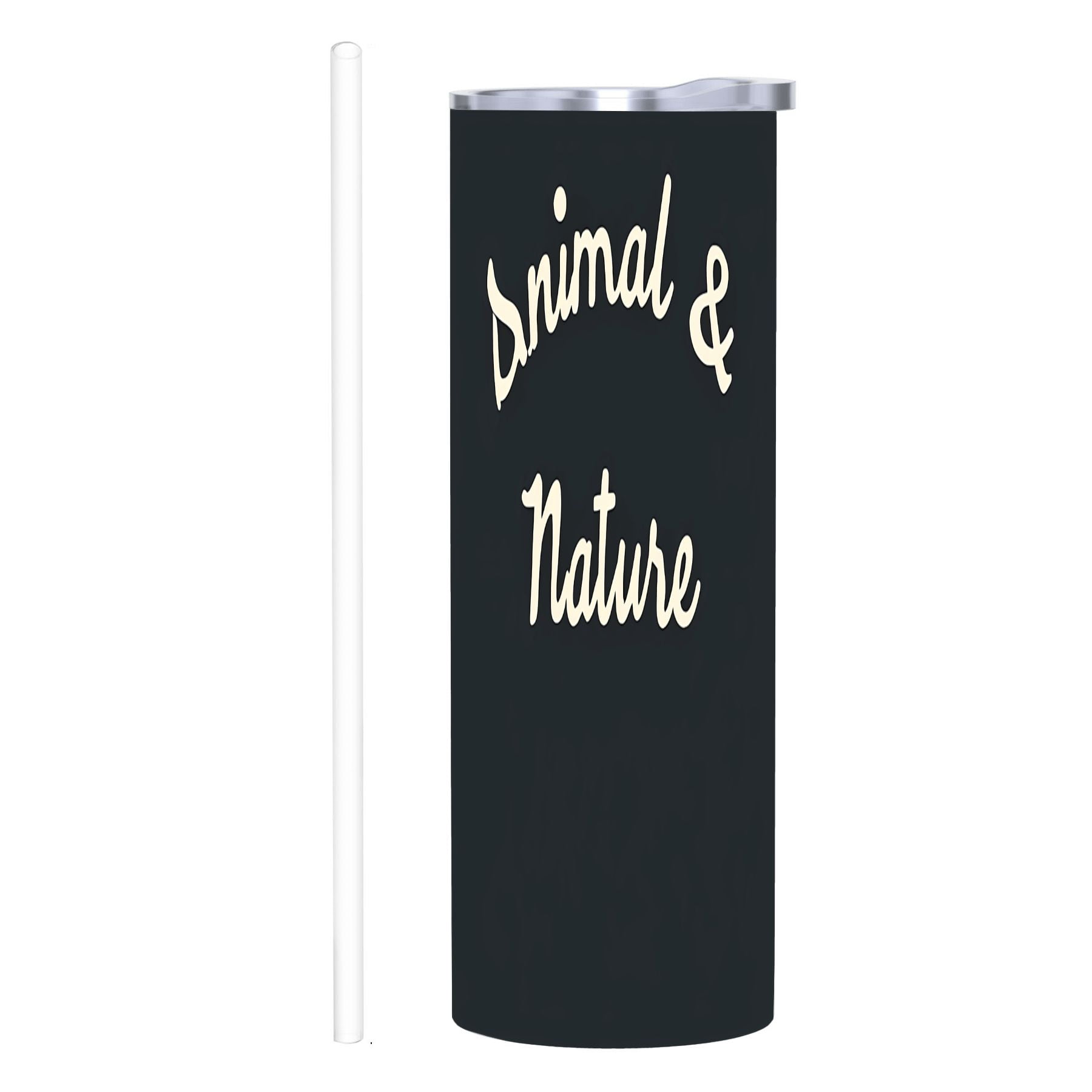 20 oz Stainless Steel Insulated Tumbler - Black Body with ' Animal ...
