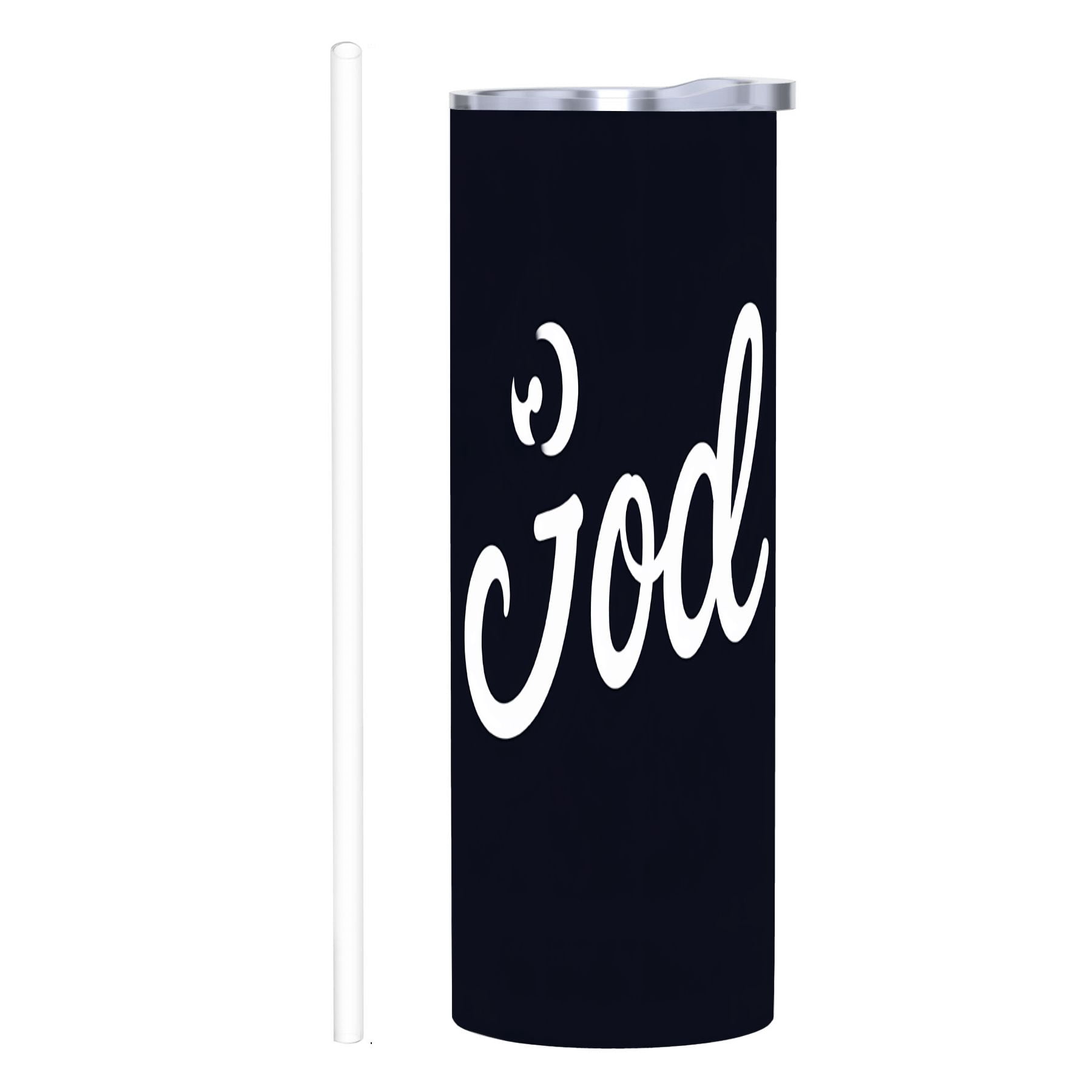 20 oz Stainless Steel Insulated Tumbler - Black Body with ' God ' Text ...