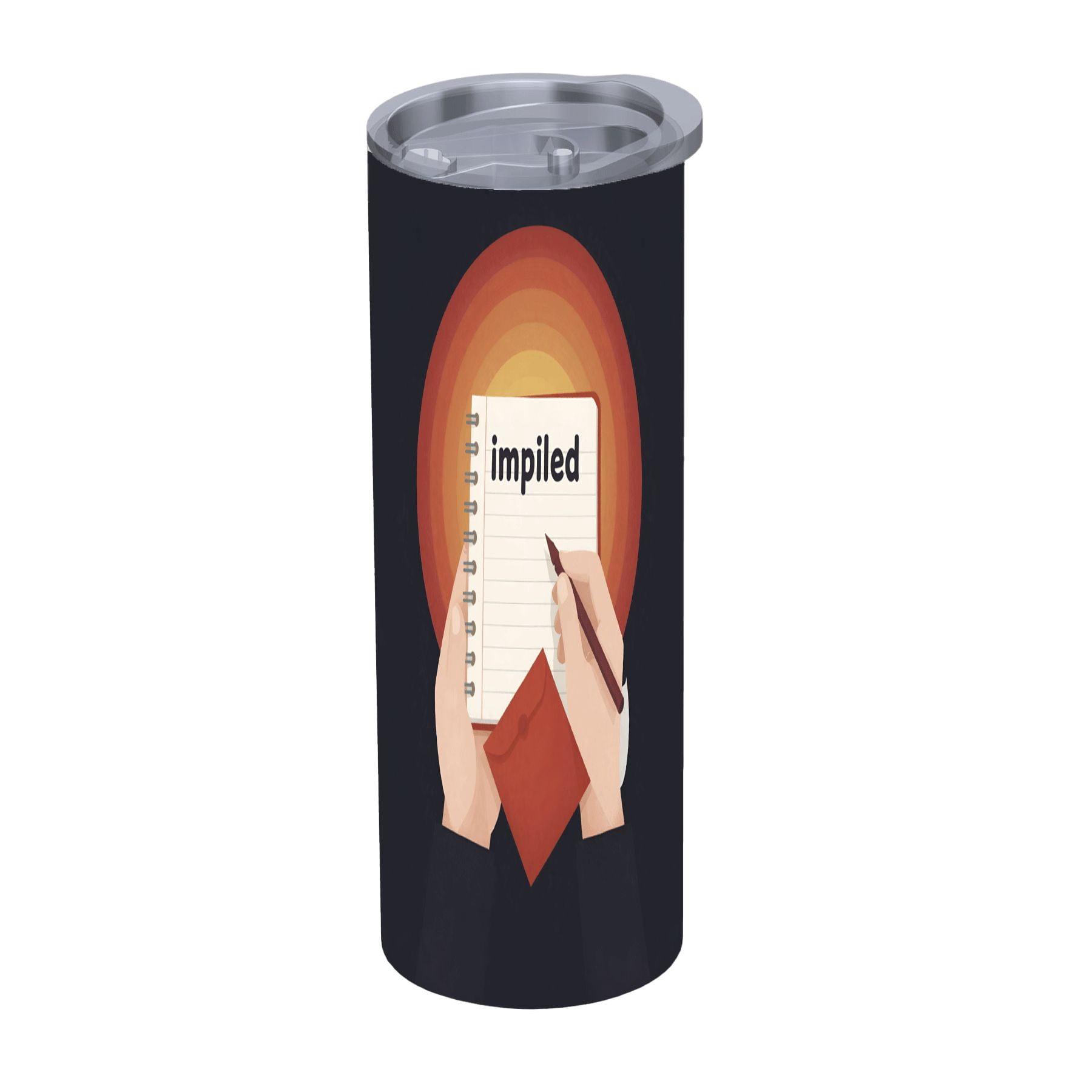 20 oz Stainless Steel Insulated Tumbler - Black Body with Hands Holding ...