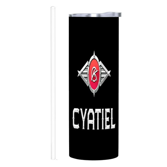 20 oz Stainless Steel Insulated Tumbler - Black Body with Red Oval ...