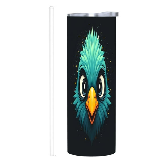 20 oz Stainless Steel Insulated Tumbler - Black Travel Mug with Vibrant ...