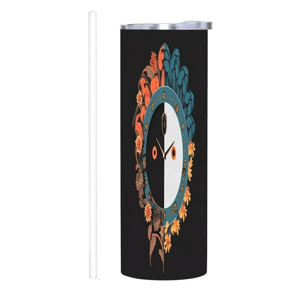 20 oz Stainless Steel Insulated Tumbler - Black with Colorful Floral ...