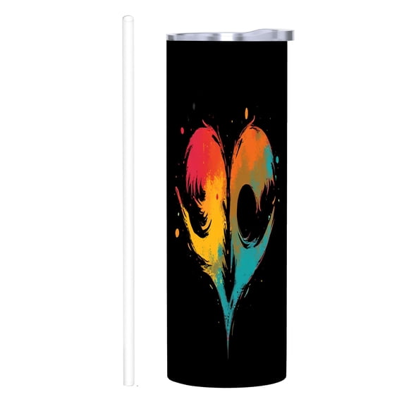 20 oz Stainless Steel Insulated Tumbler - Black with Colorful ...