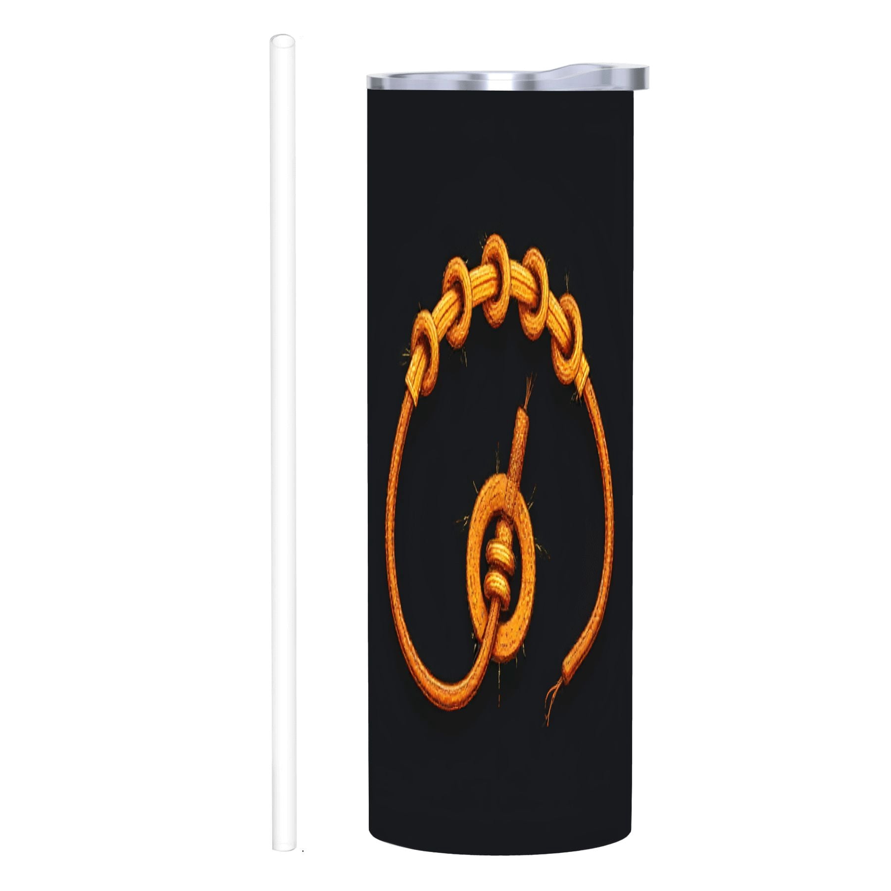 20 oz Stainless Steel Insulated Tumbler - Black with Dripping Orange ...