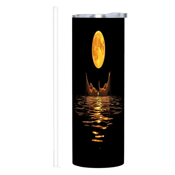 20 oz Stainless Steel Insulated Tumbler - Black with Glowing Yellow ...