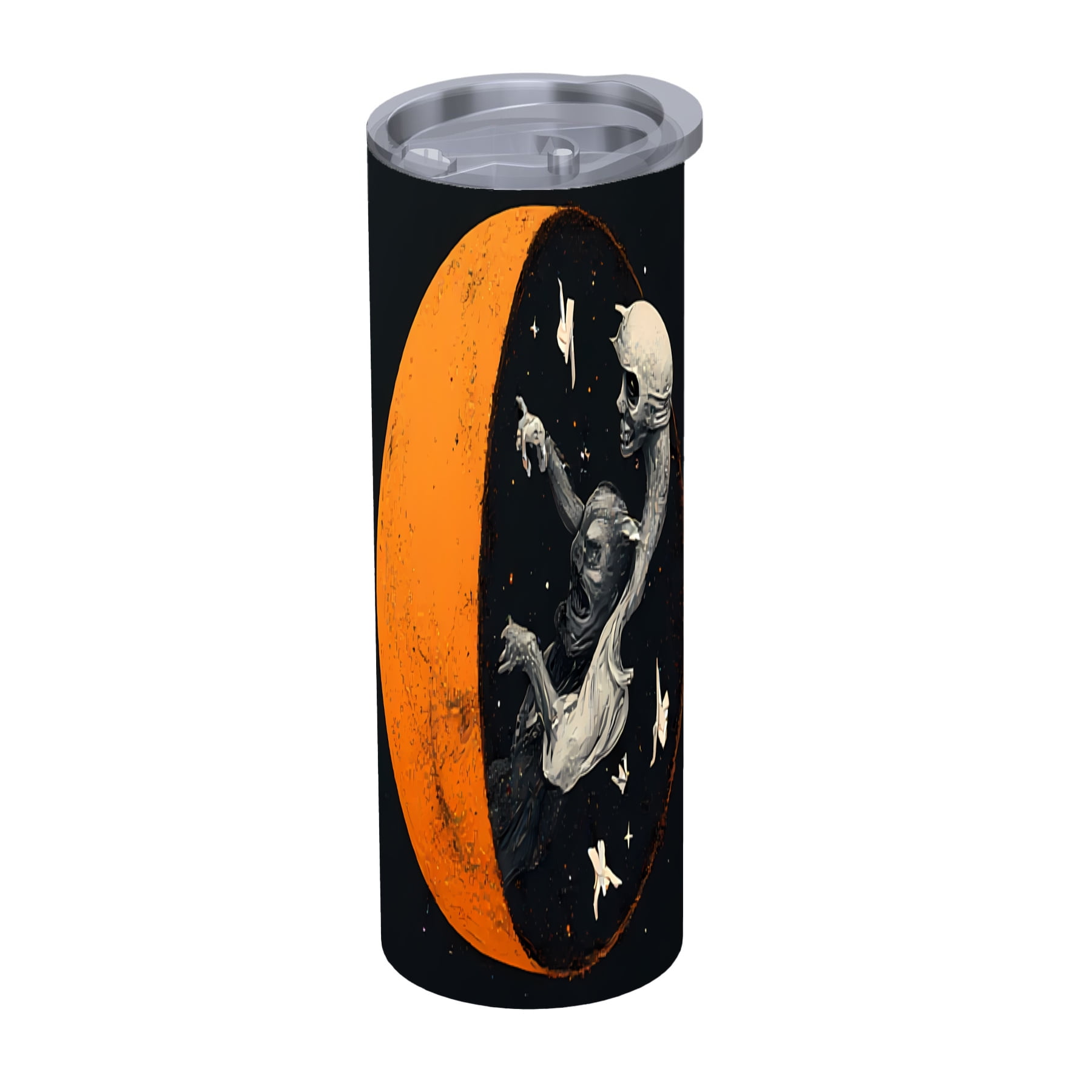 20 oz Stainless Steel Insulated Tumbler - Black with Orange Floating ...