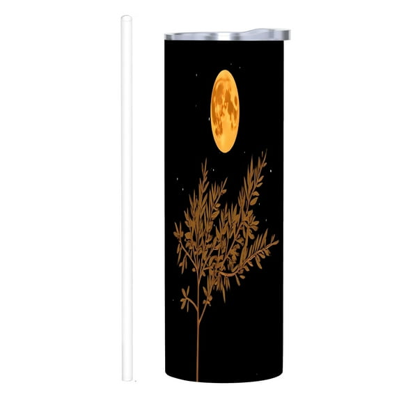 20 oz Stainless Steel Insulated Tumbler - Black with Orange Moon ...