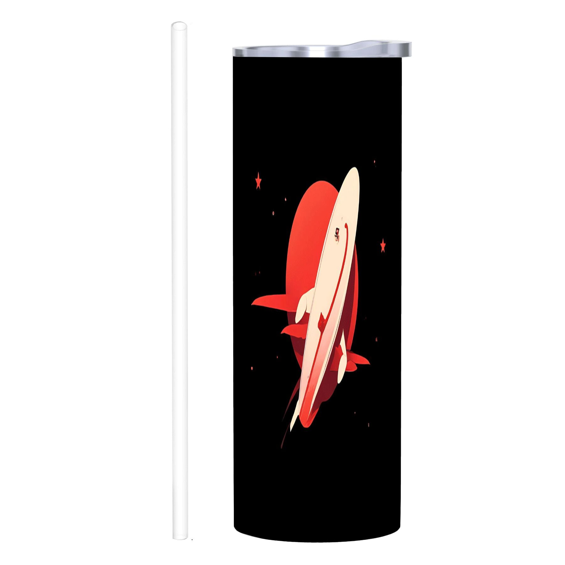 20 oz Stainless Steel Insulated Tumbler - Black with Red & White Rocket ...