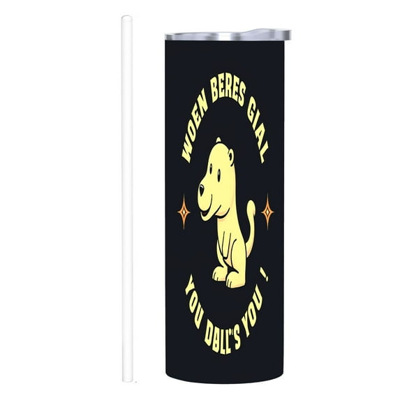 20 oz Stainless Steel Insulated Tumbler - Black with Smiling Cartoon ...