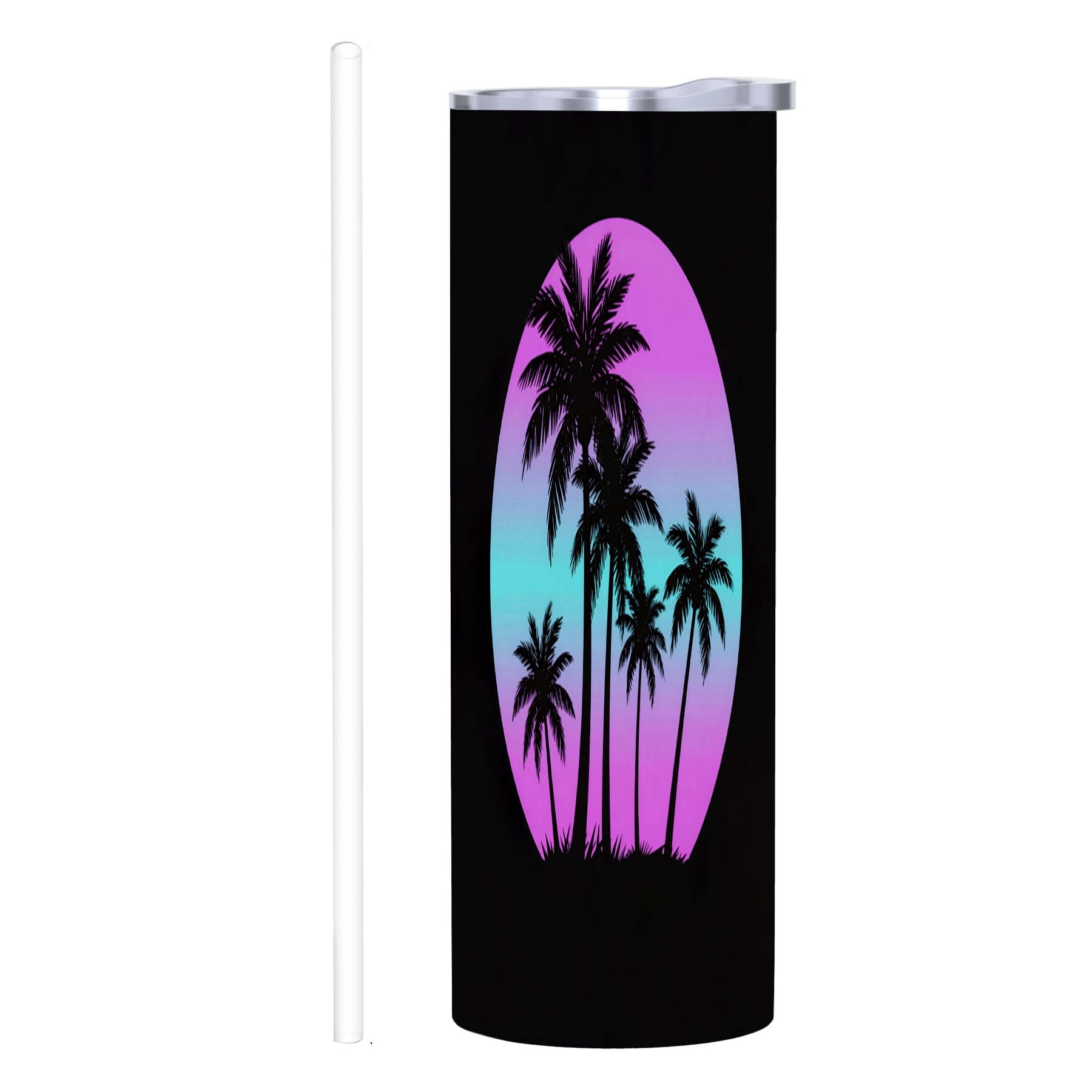 20 oz Stainless Steel Insulated Tumbler - Black with Vibrant Pink ...