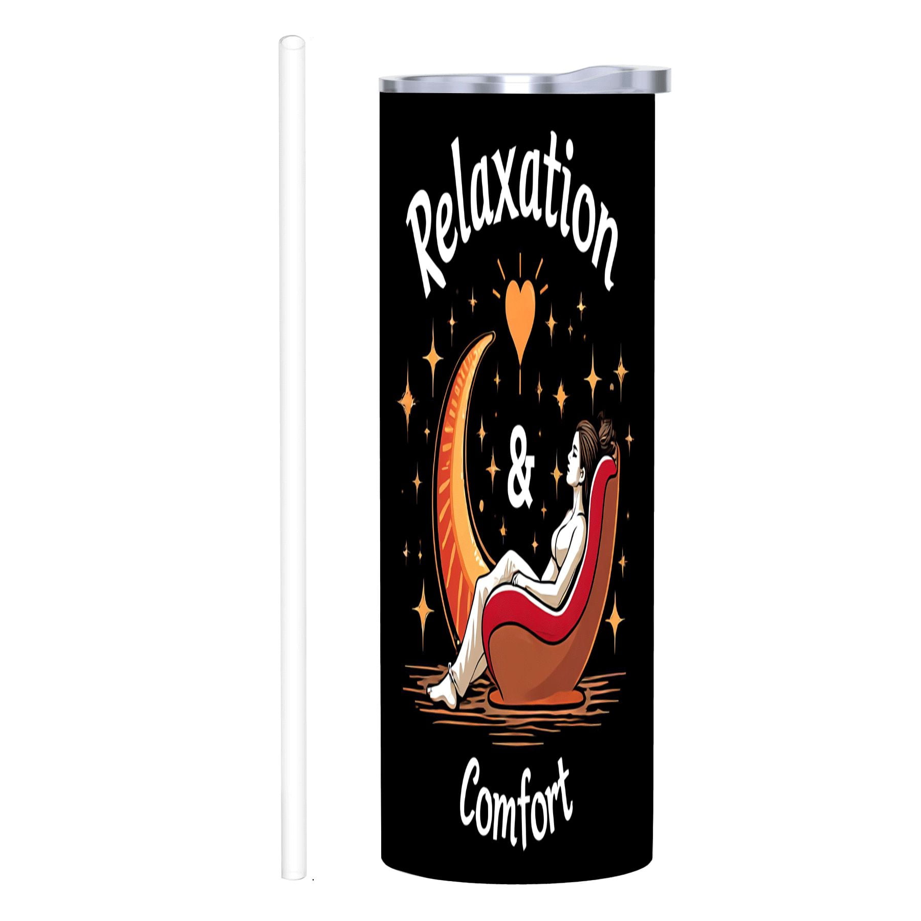 20 oz Stainless Steel Insulated Tumbler - Black with Woman Design Heart ...