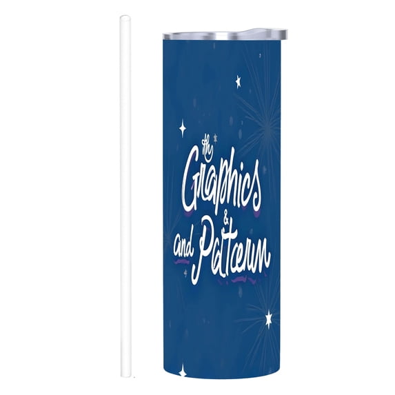 20 oz Stainless Steel Insulated Tumbler - Blue Star Pattern with " The ...