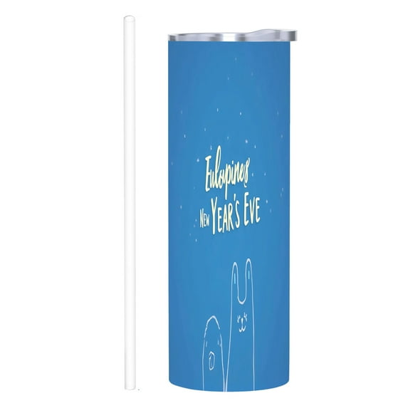 20 oz Stainless Steel Insulated Tumbler - Blue with Whimsical Cartoon ...