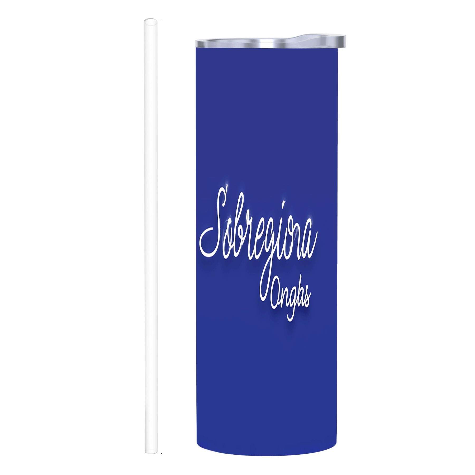 20 oz Stainless Steel Insulated Tumbler - Blue with White Cursive ...