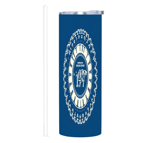 20 oz Stainless Steel Insulated Tumbler - Blue with White Roman ...