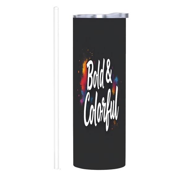 20 oz Stainless Steel Insulated Tumbler - " Bold & Colorful " Design ...