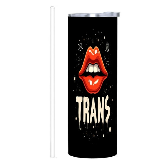 20 oz Stainless Steel Insulated Tumbler - Bold Cream ' TRANS ' Design ...