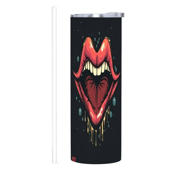 20 oz Stainless Steel Insulated Tumbler - Bold Design with Teeth Blue ...