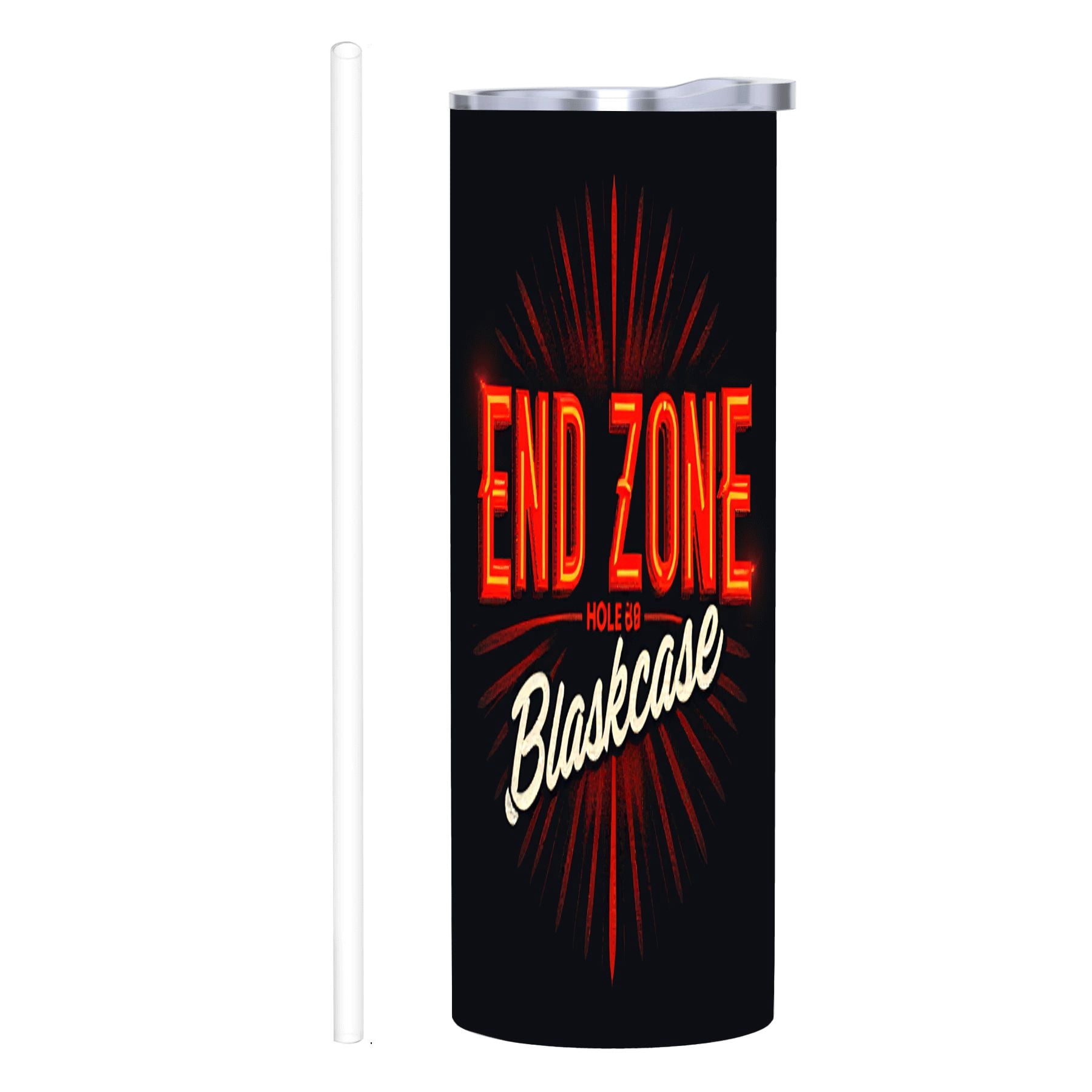 20 oz Stainless Steel Insulated Tumbler - Bold ' END ZONE ' Neon Design ...