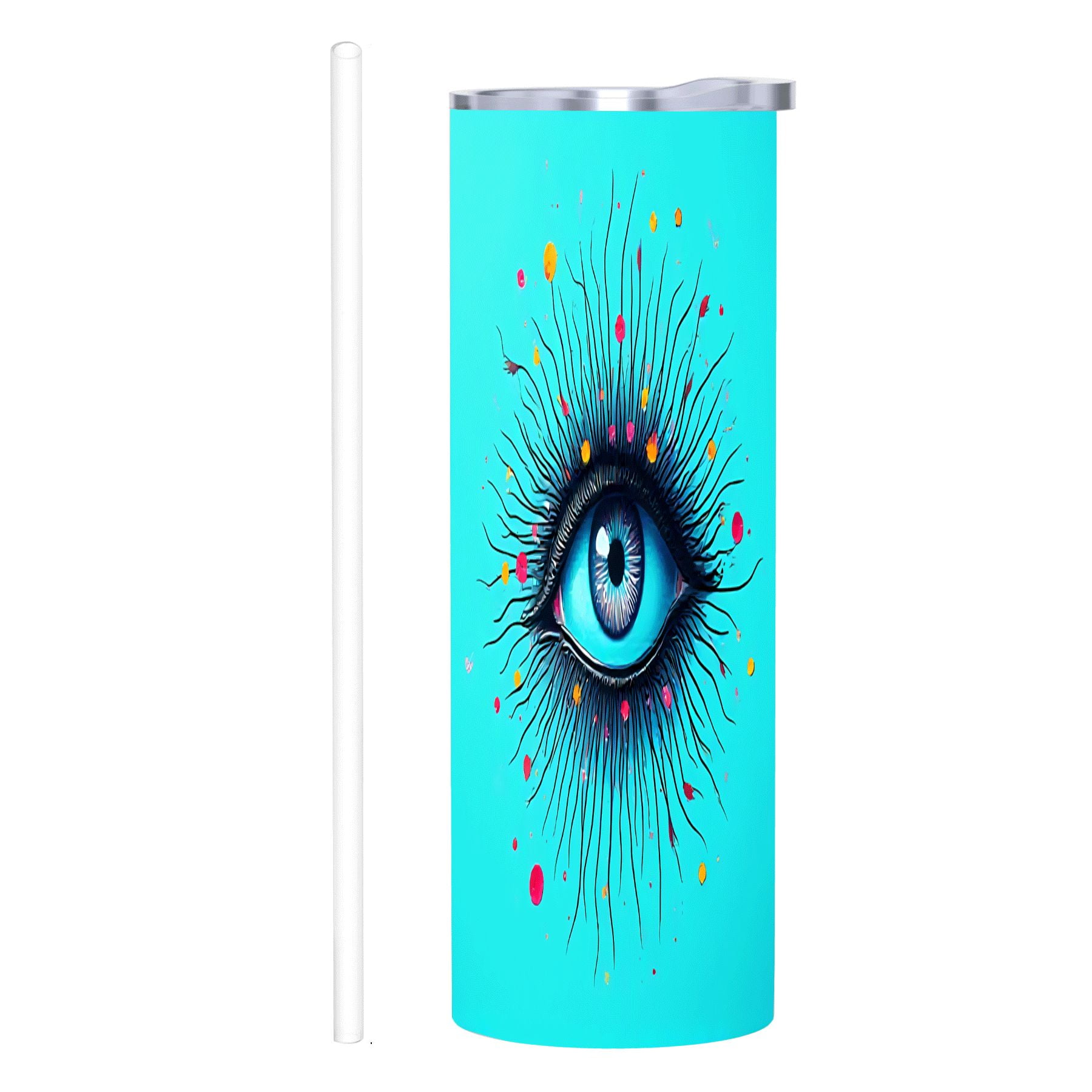20 oz Stainless Steel Insulated Tumbler - Bold Eye Design with Colorful ...