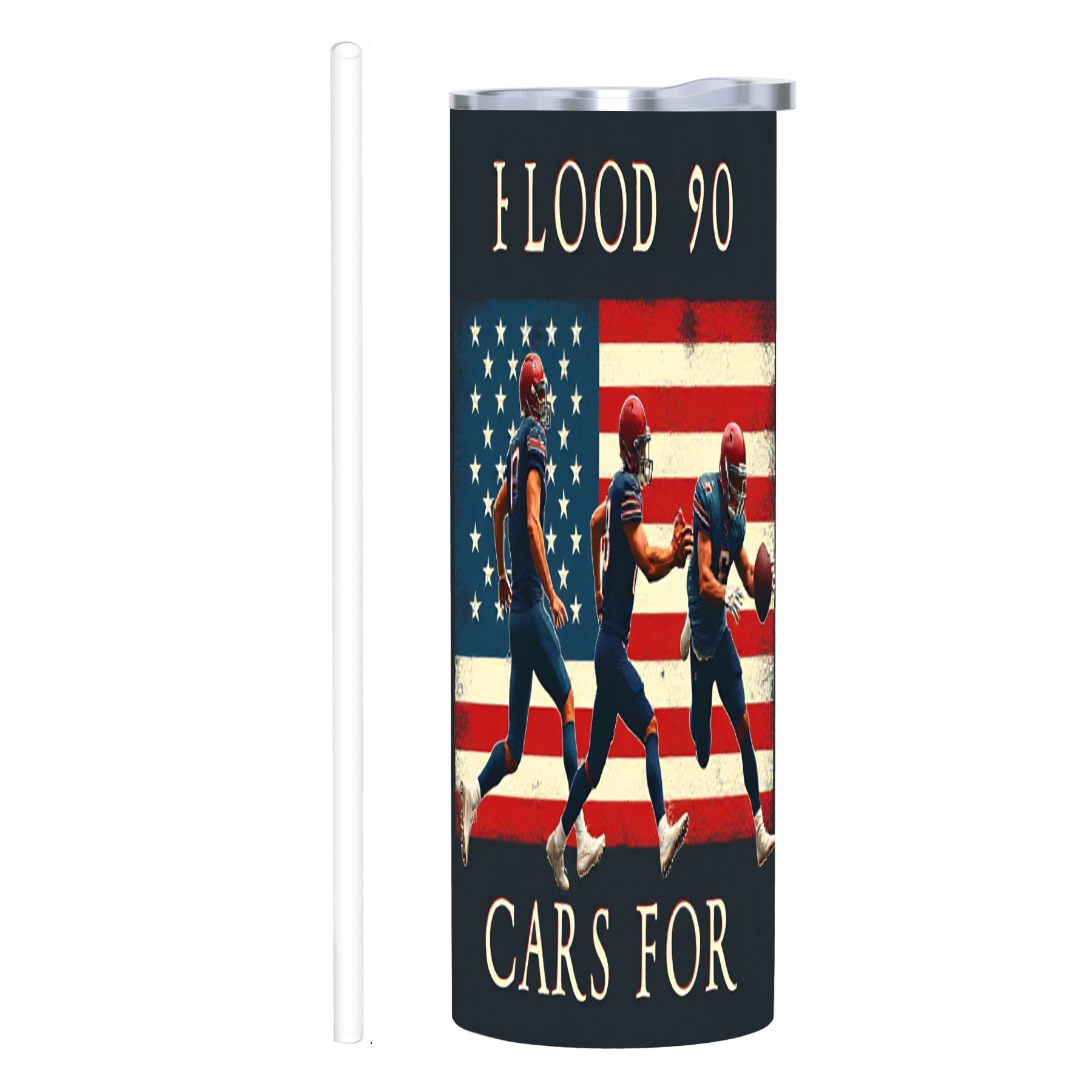 20 oz Stainless Steel Insulated Tumbler - Bold Football Design with ...