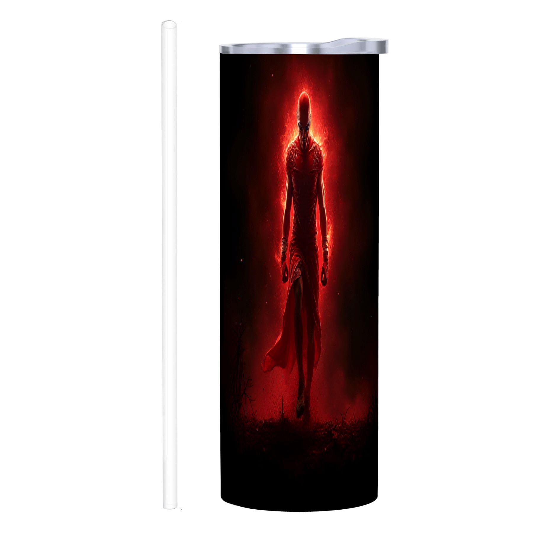 20 oz Stainless Steel Insulated Tumbler - Bold Red & Black Design with ...