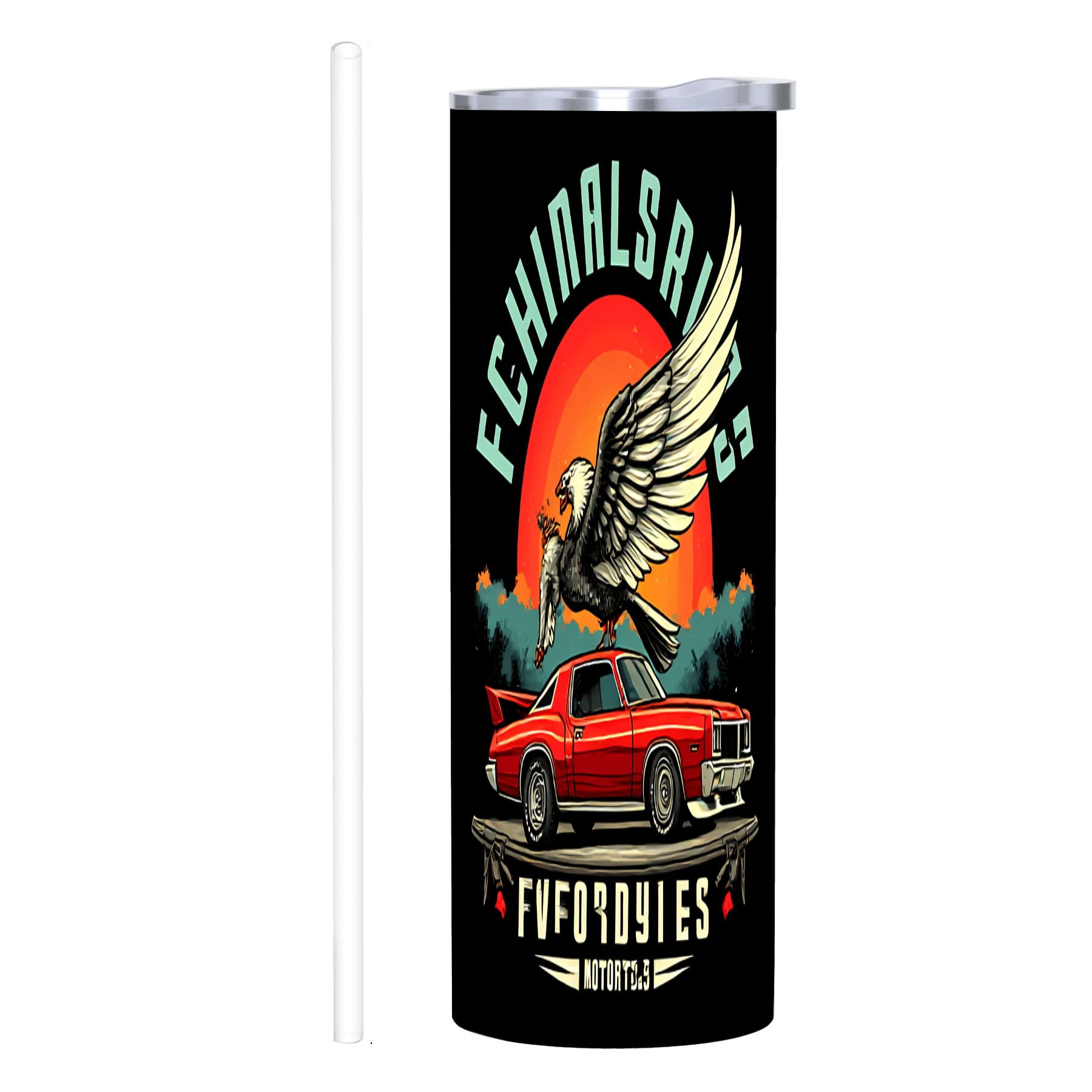 20 oz Stainless Steel Insulated Tumbler - Bold Red Car Design Double ...