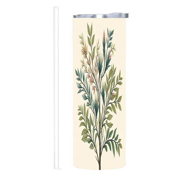20 oz Stainless Steel Insulated Tumbler - Botanical Green Leaves ...