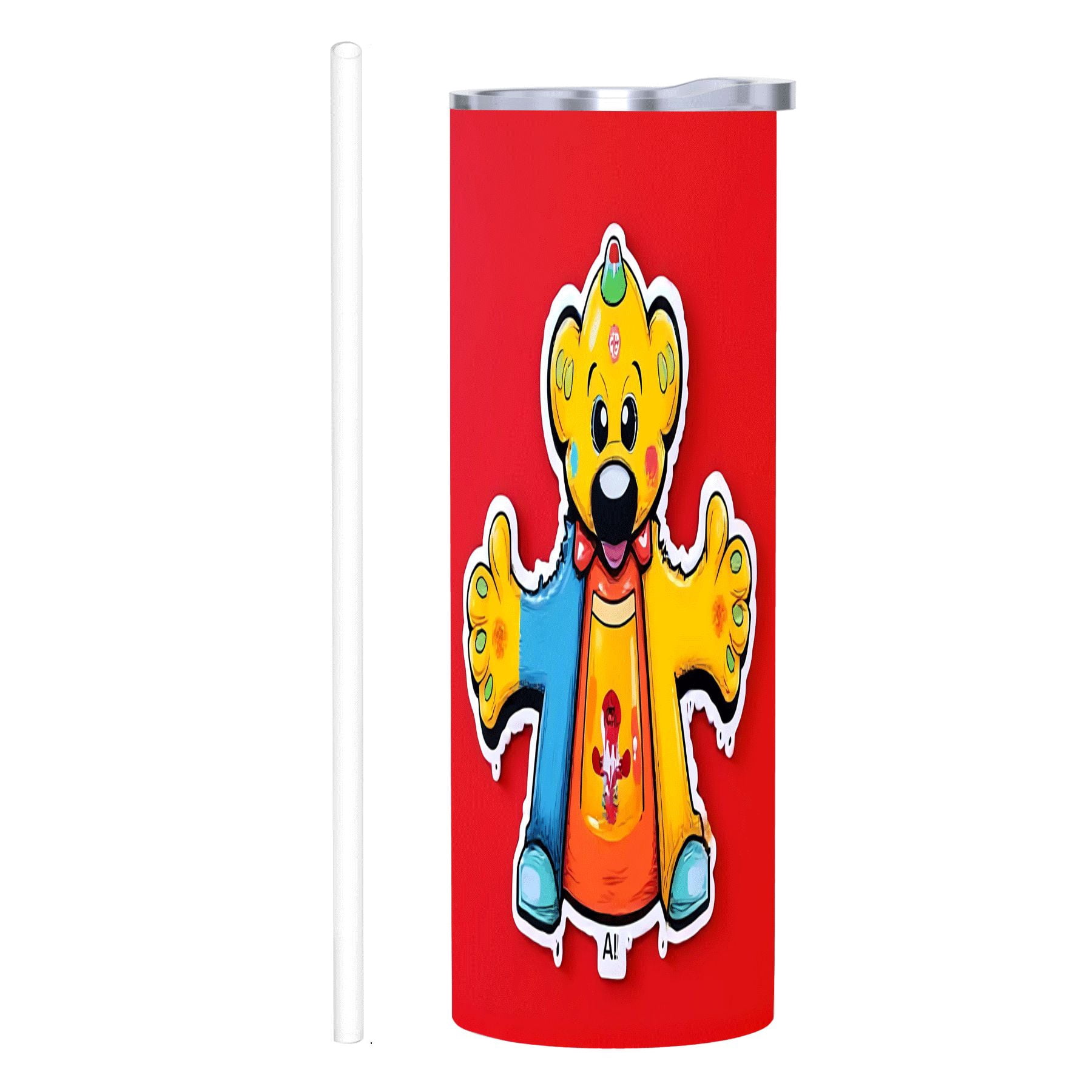20 oz Stainless Steel Insulated Tumbler - Bright Red with Cheerful ...