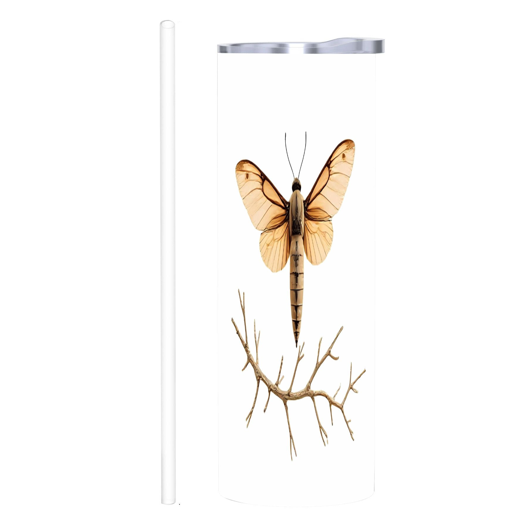 20 oz Stainless Steel Insulated Tumbler - Butterfly Design with ...