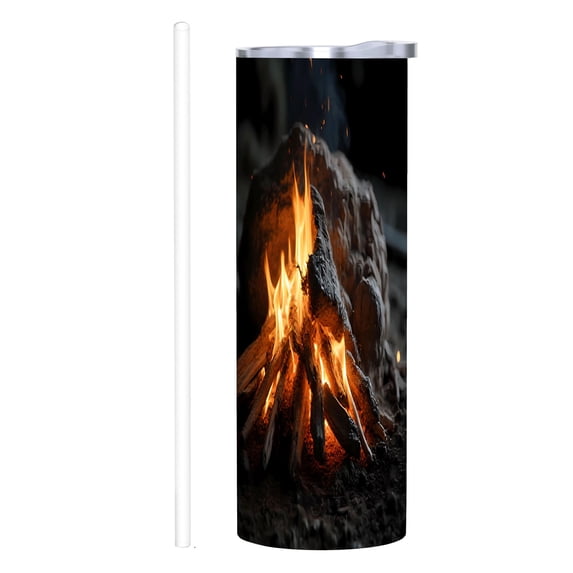 20 oz Stainless Steel Insulated Tumbler - Campfire Design with Bright ...