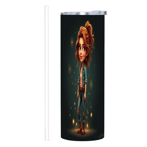 20 oz Stainless Steel Insulated Tumbler - Cartoon Character Design with ...