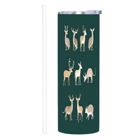 20 oz Stainless Steel Insulated Tumbler - Cartoon Deer Design Screw ...