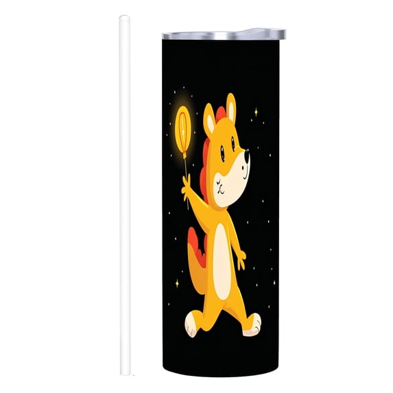 20 oz Stainless Steel Insulated Tumbler - Cartoon Dinosaur Design with ...