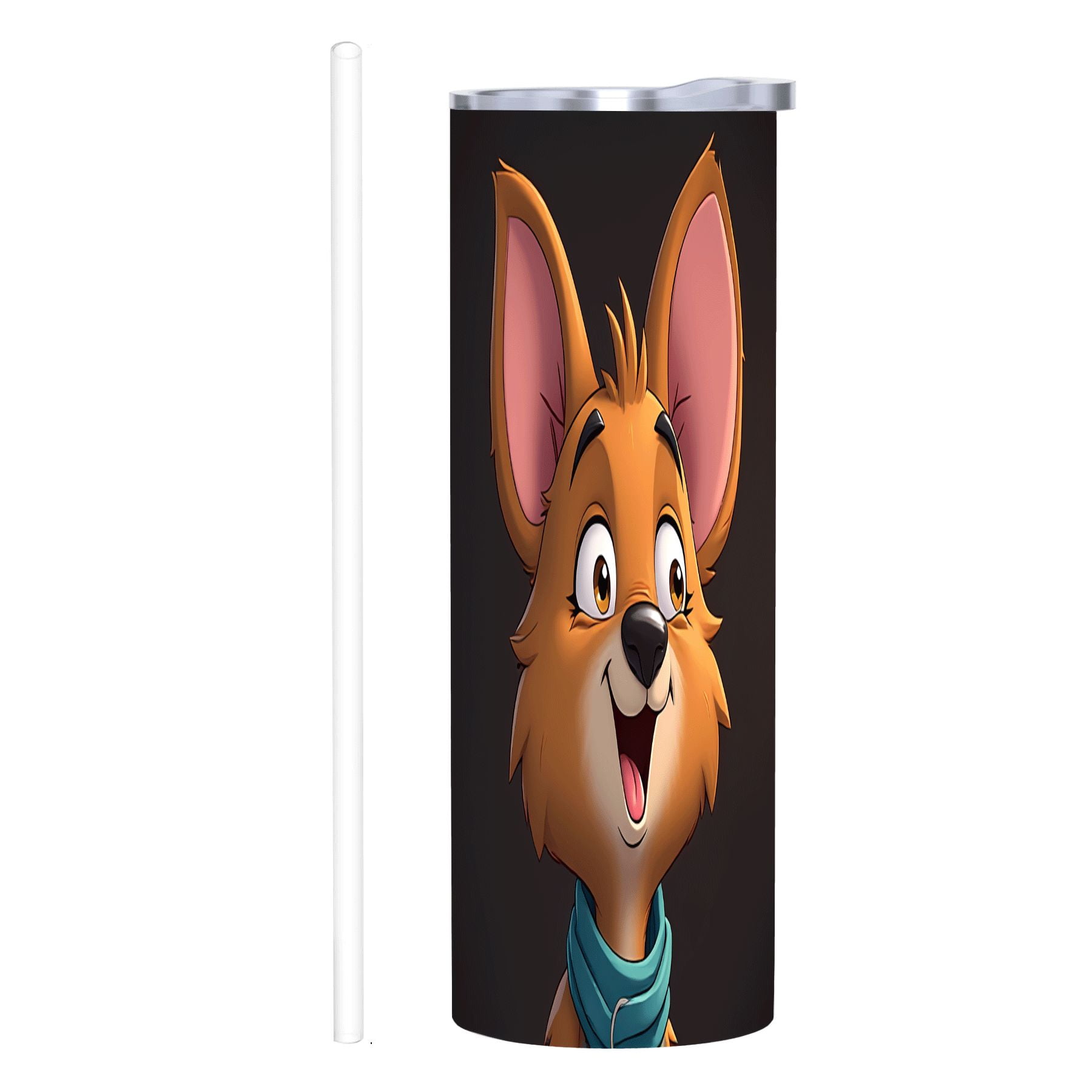 20 oz Stainless Steel Insulated Tumbler - Cartoon Dog Design with Blue ...