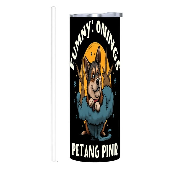 20 oz Stainless Steel Insulated Tumbler - Cartoon Dog with Blue Cloud ...