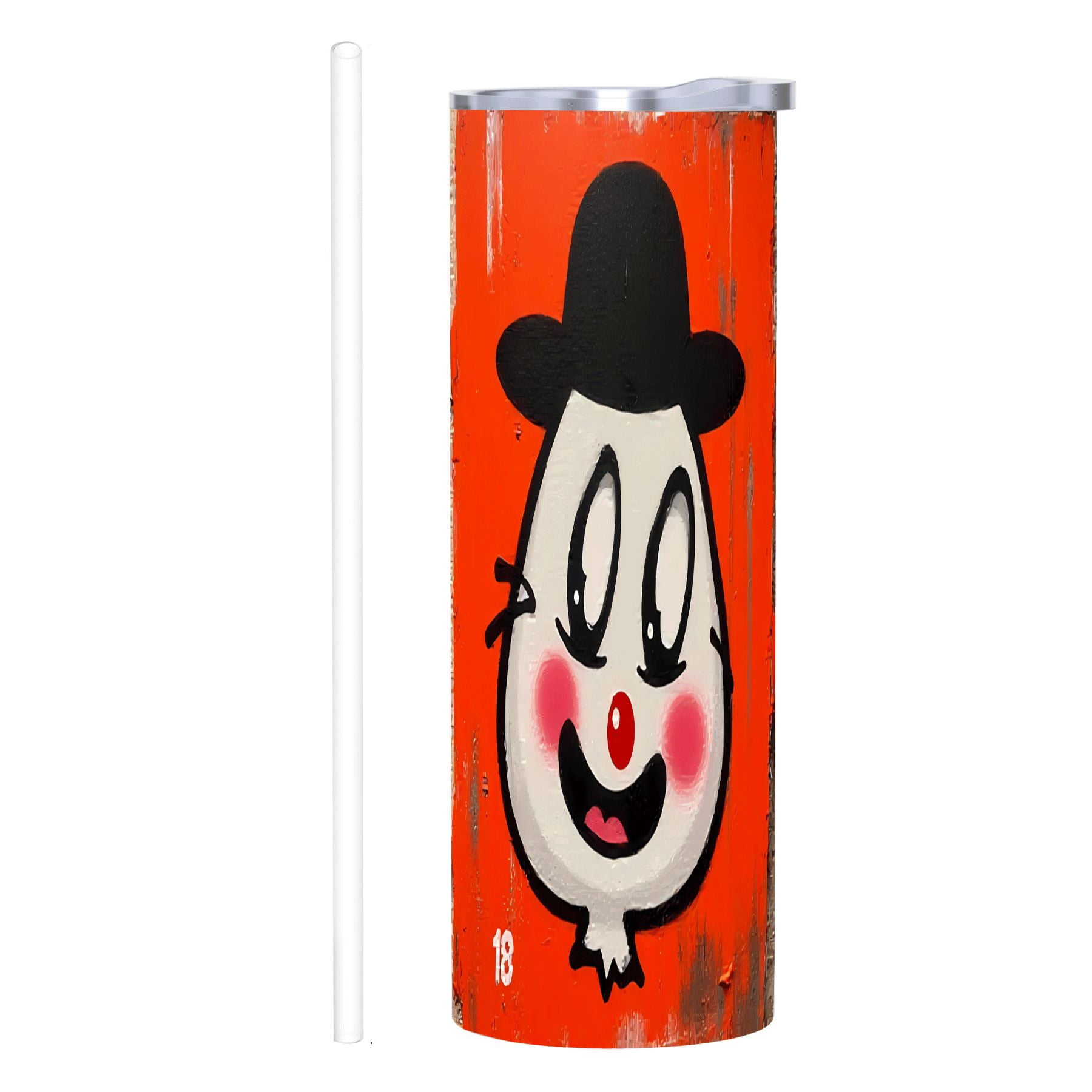 20 oz Stainless Steel Insulated Tumbler - Cartoon Face Design with ...