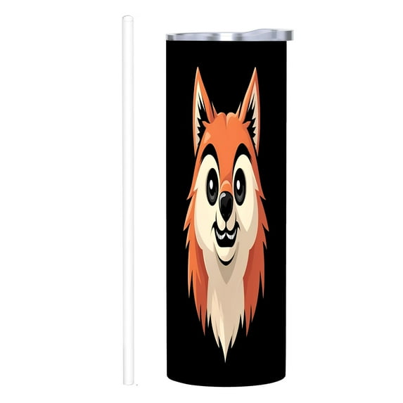 20 oz Stainless Steel Insulated Tumbler - Cartoon Fox Design Double ...